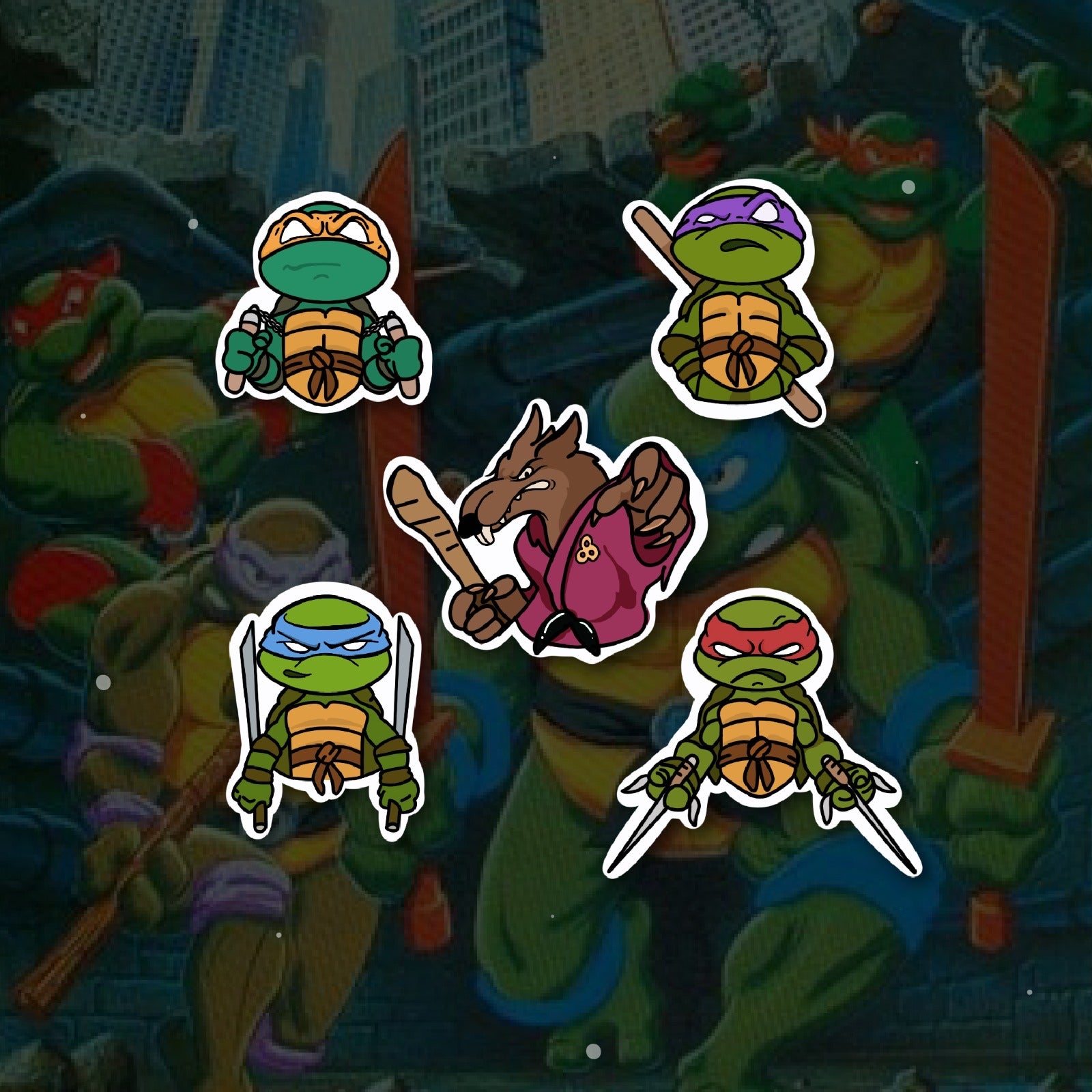 Colección Pines Tortugas Ninja x 5 und – tupin.co